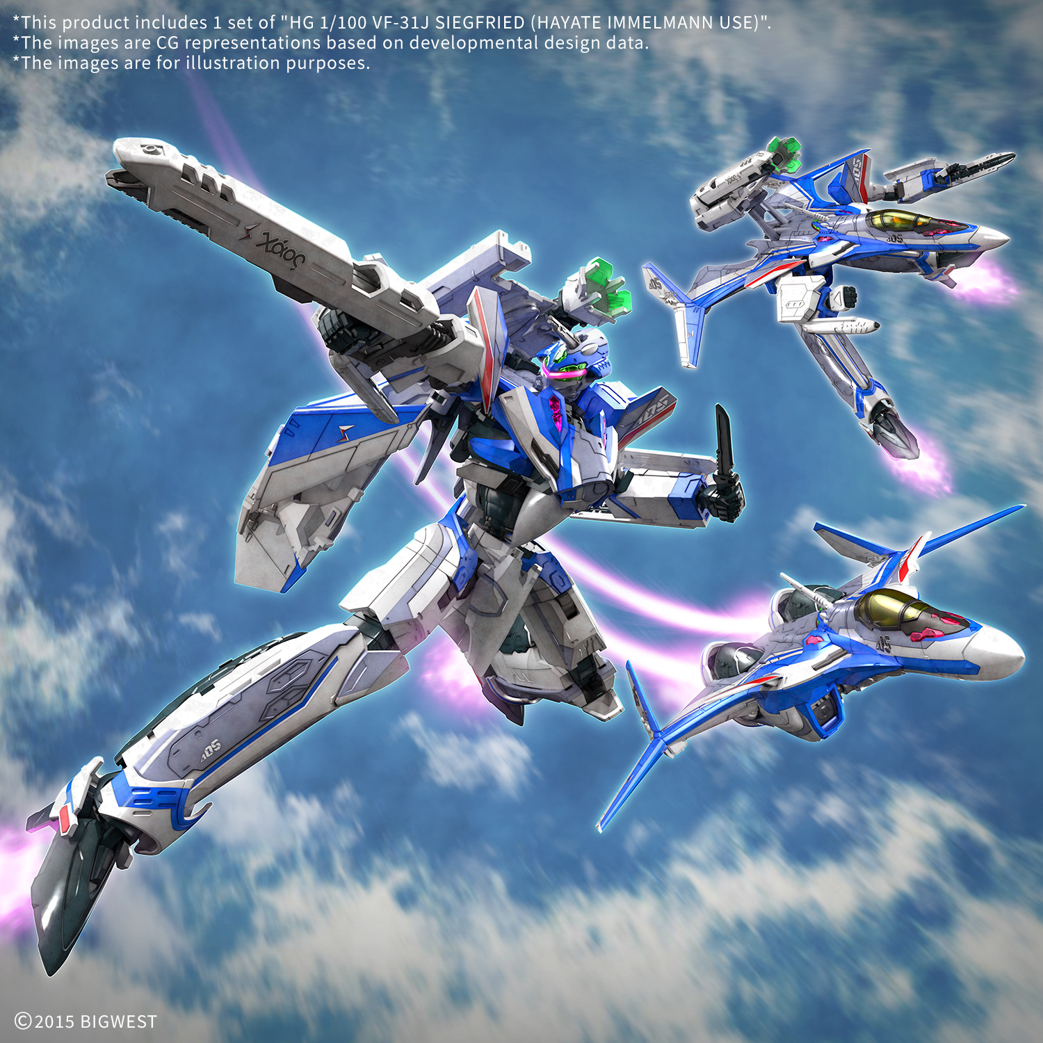Bandai HG 1/100 Vf-31J Siegfried (Hayate Immelmann Use) "Macross" - Lightspeed Global